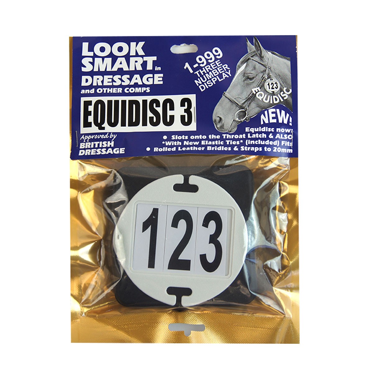Equidisc Bridle Number Holder 3 Digit - Cool Equestrian